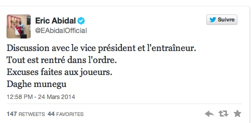 Eric Abidal : un tweet pour s'excuser ! Cela suffira-t-il ? - Africa ...