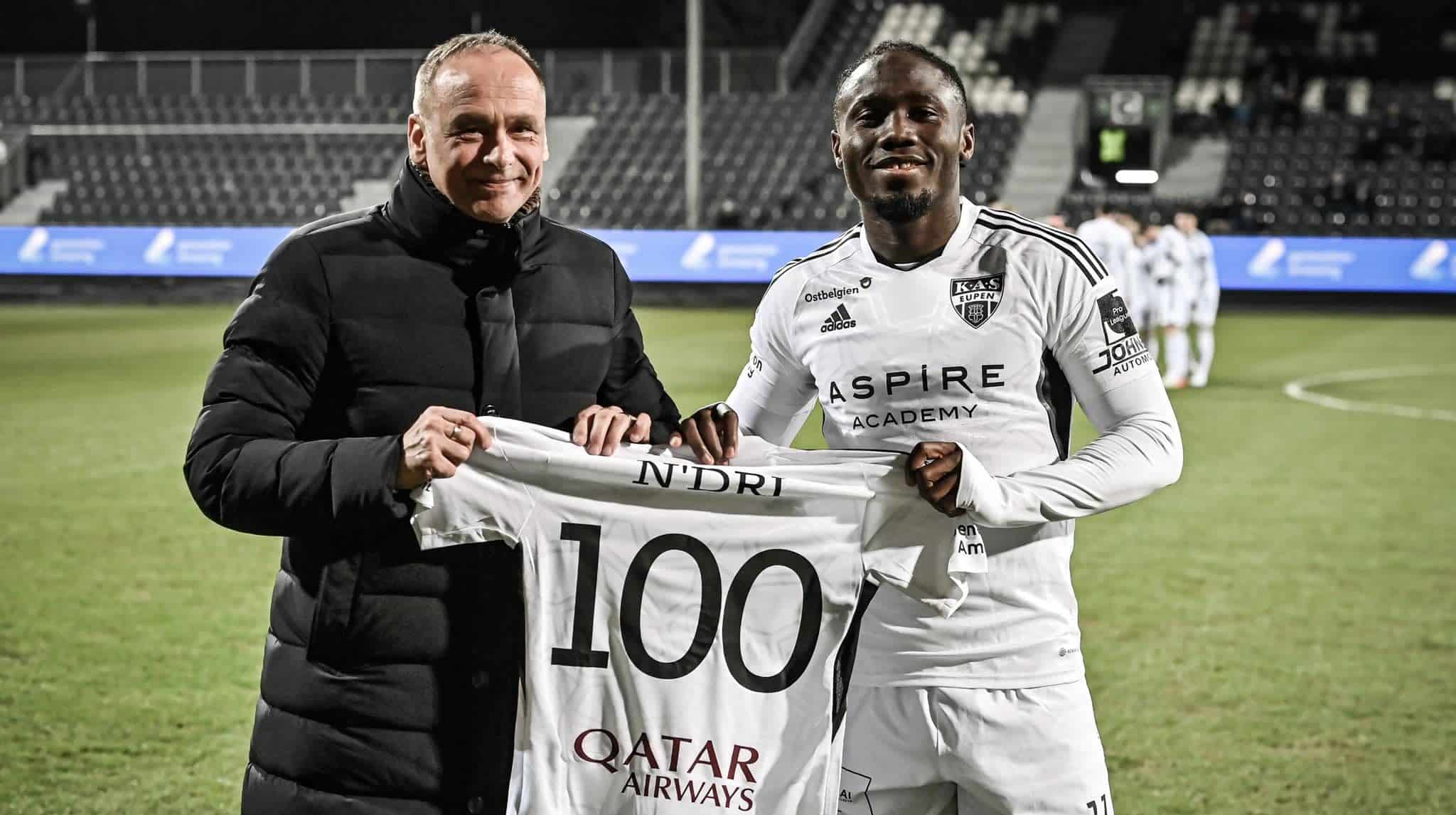 Jupiler Pro League : Konan N’Dri marque pour son 100e match avec KAS Eupen
