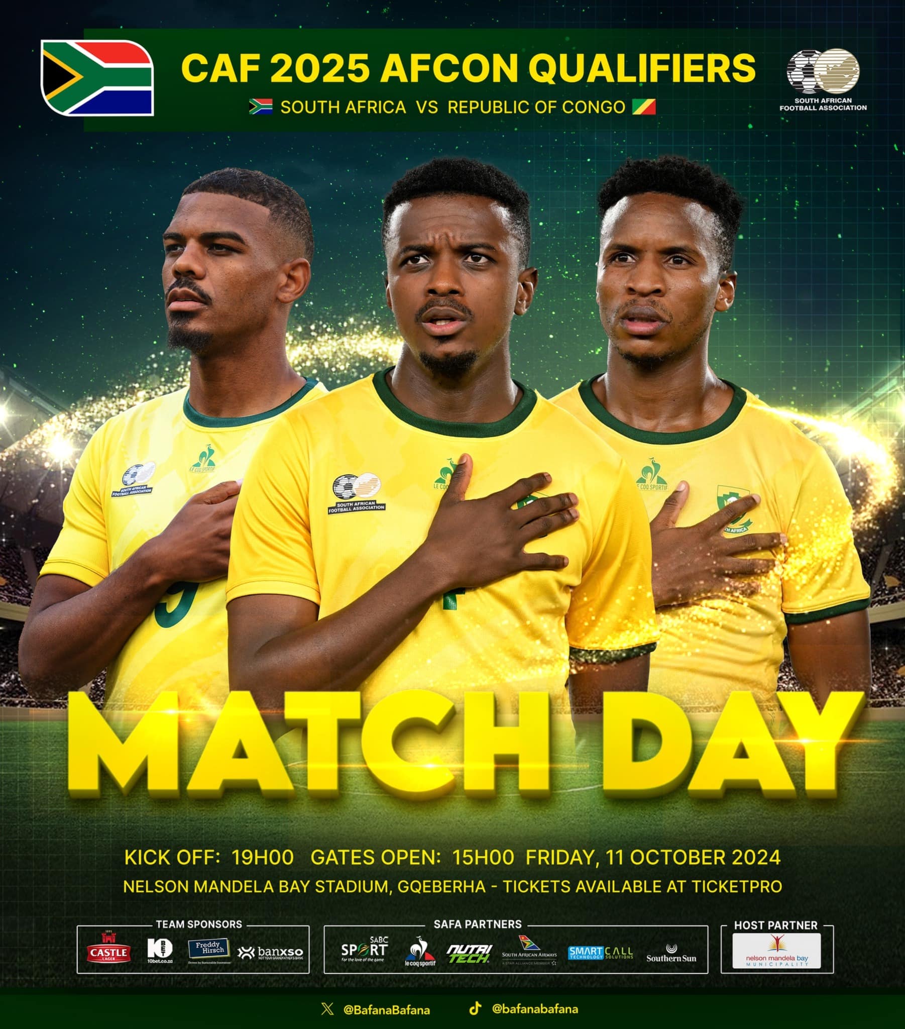 Elim. CAN 2025 : Afrique du Sud vs Congo, les compositions sont tombées